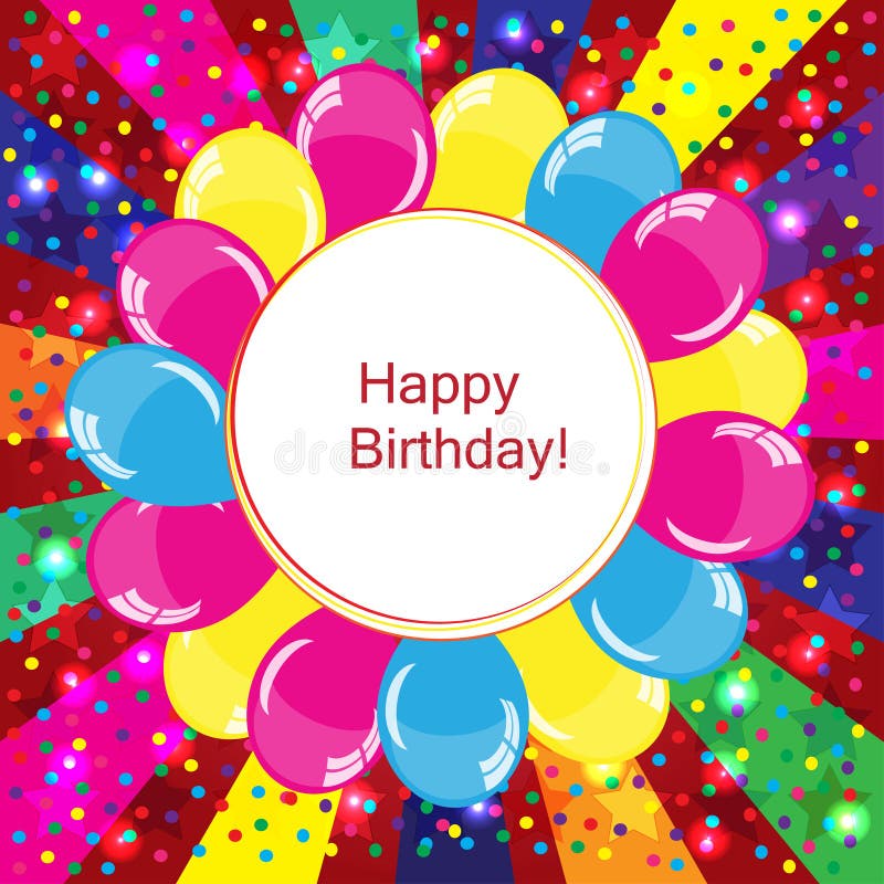 Abstract Happy Birthday Template Stock Vector - Illustration of happy ...