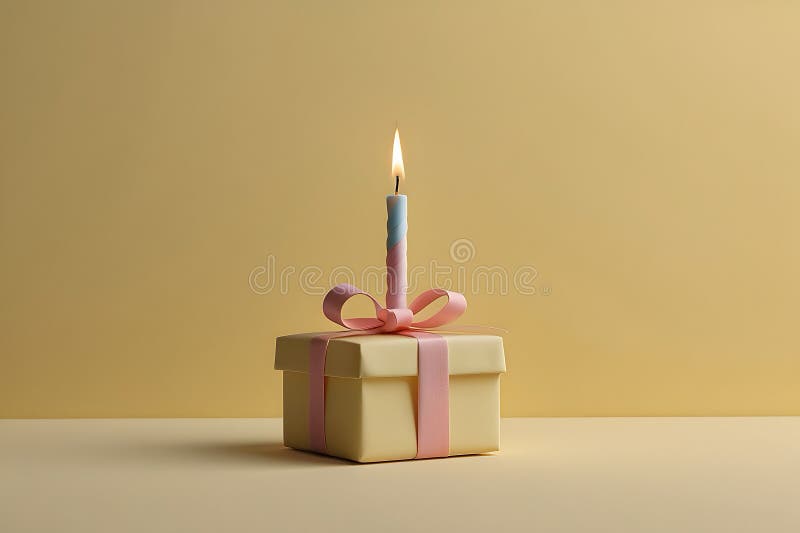 Happy Birthday Background with a Present Gift Box Stock Image - Image ...