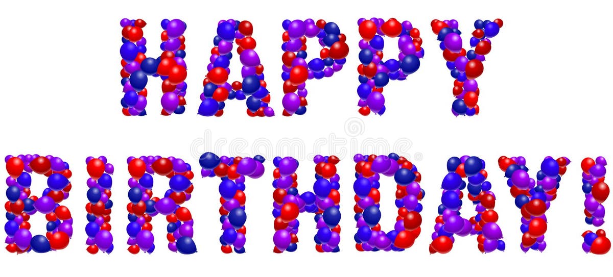 Balloons Spell Happy Birthday Stock Illustrations – 25 Balloons Spell ...