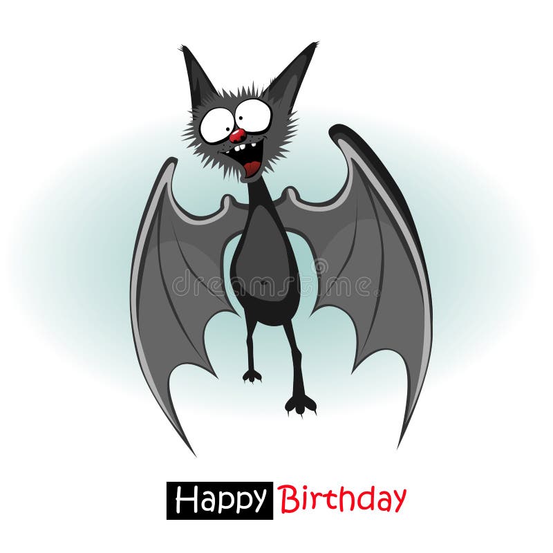 Happy Birthday Card Cat Smile Stock Illustration - Illustration of ...