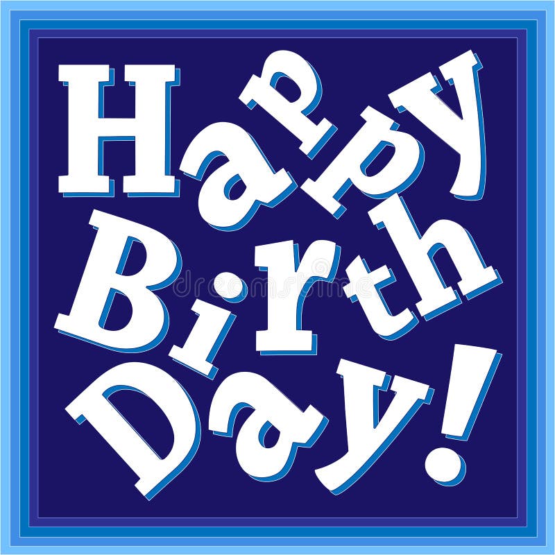 Happy Birthday Blue Greeting Card for Boys, Broken Text, Square Stock ...