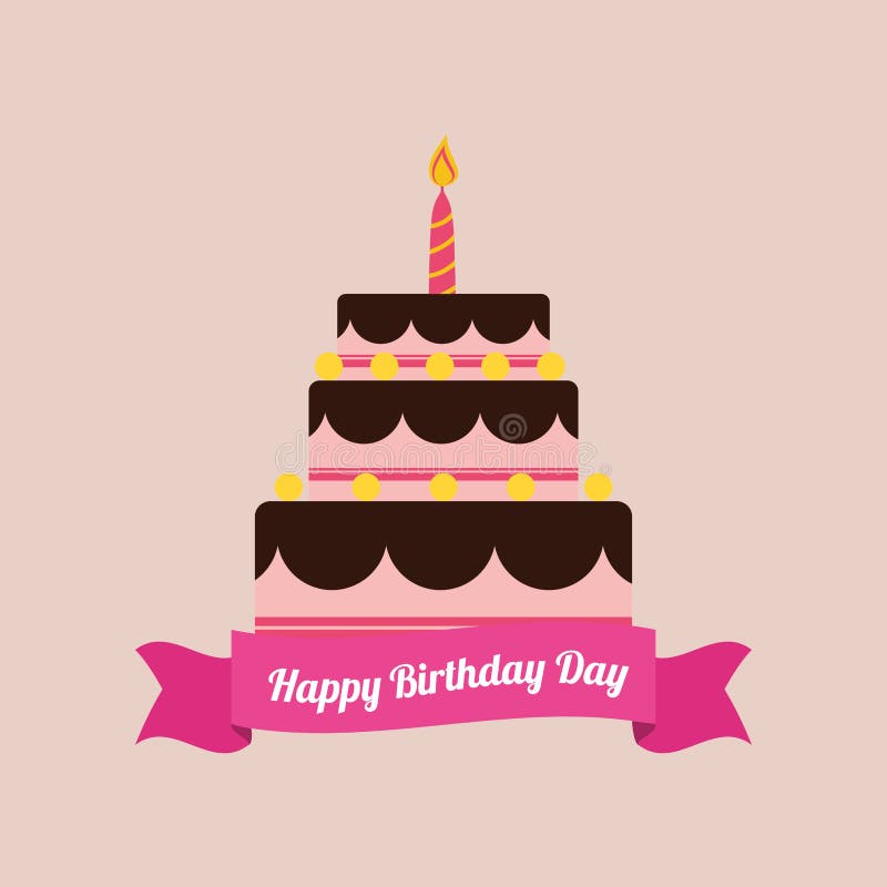 Happy birthday cake stock vector. Illustration of birthday - 80296022