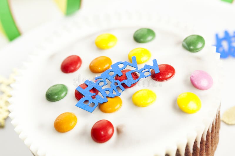 Happy Birthday Cake stock image. Image of happy, smarties - 61800573