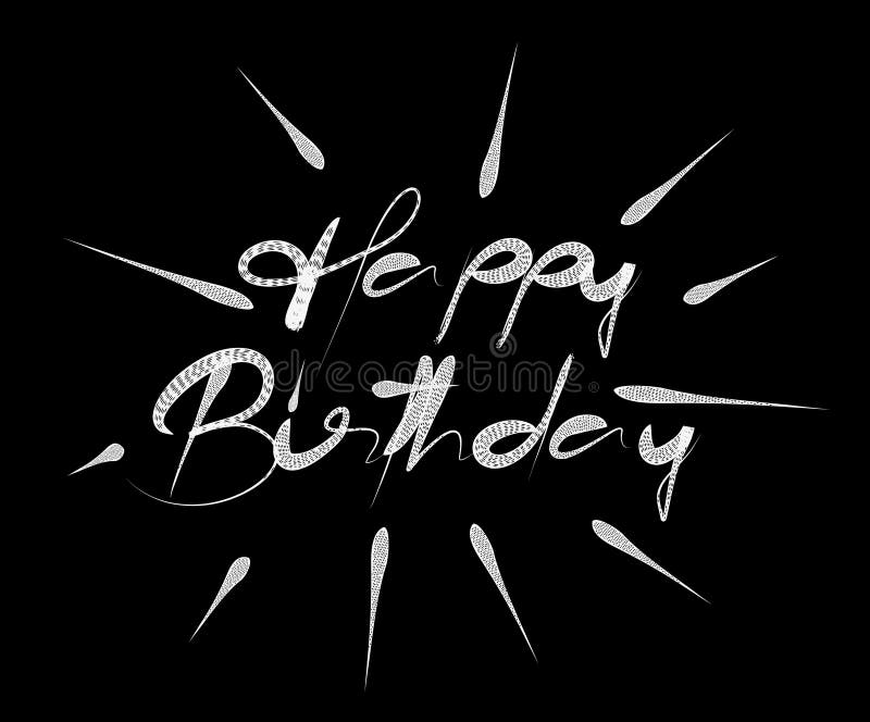 Happy Birthday Calligraphic Modern Font Style Text Stock Vector ...