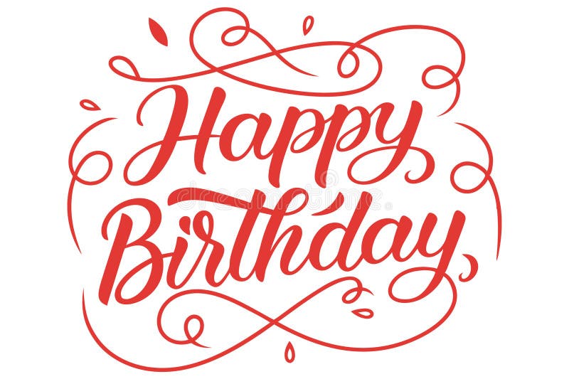 Happy Birthday Calligraphy Elegant Handwritten Typography Design Stock ...