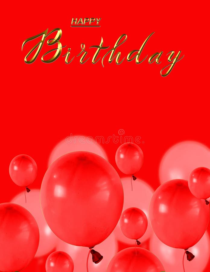 Happy Birthday Card with Balloons Stock Photo - Image of pink, template ... Happy Birthday Card with Balloons Stock Photo - Image of pink, template ...