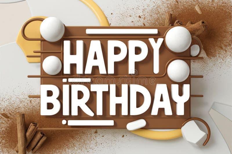 Happy Birthday Card with Coffee Background Stock Illustration ...