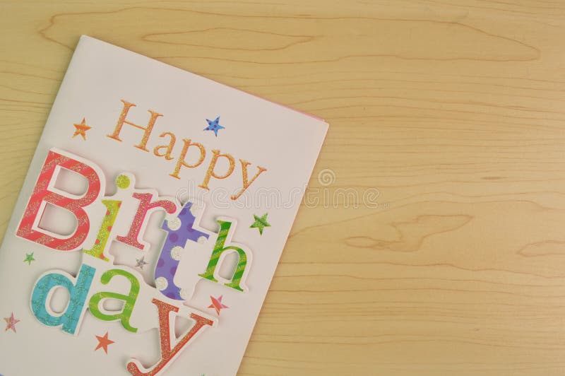 Happy Birthday Card with Beautiful Decorations on the Table Stock Photo ...