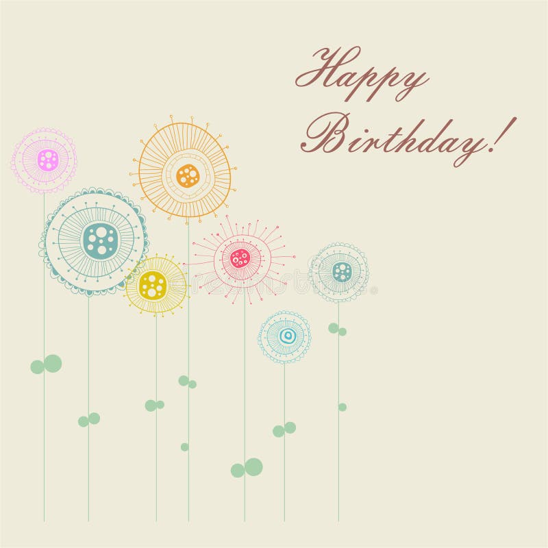 Happy Birthday card design stock vector. Illustration of graphic - 69572248