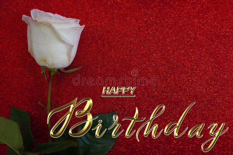 Happy Birthday Card with Flowers White Roses Stock Illustration ...