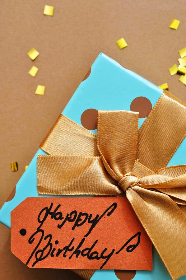 Happy Birthday Card on Gift Box Stock Image - Image of card, happy ...