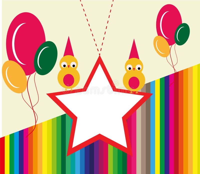 Happy Birthday Cartoon Background Stock Illustration - Illustration of ...