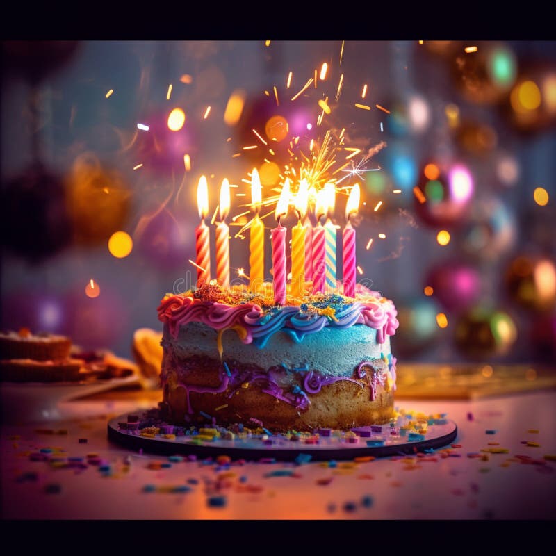 Happy Birthday Celebration, Birthday Cake and Digital Technology ...