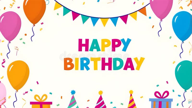 Happy Birthday Celebration Card Background Stock Image - Image of ...