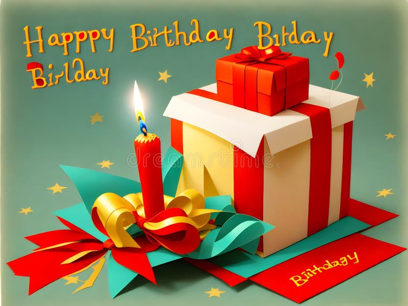 Happy Birthday Celebration, Generative AI Illustration Stock ...