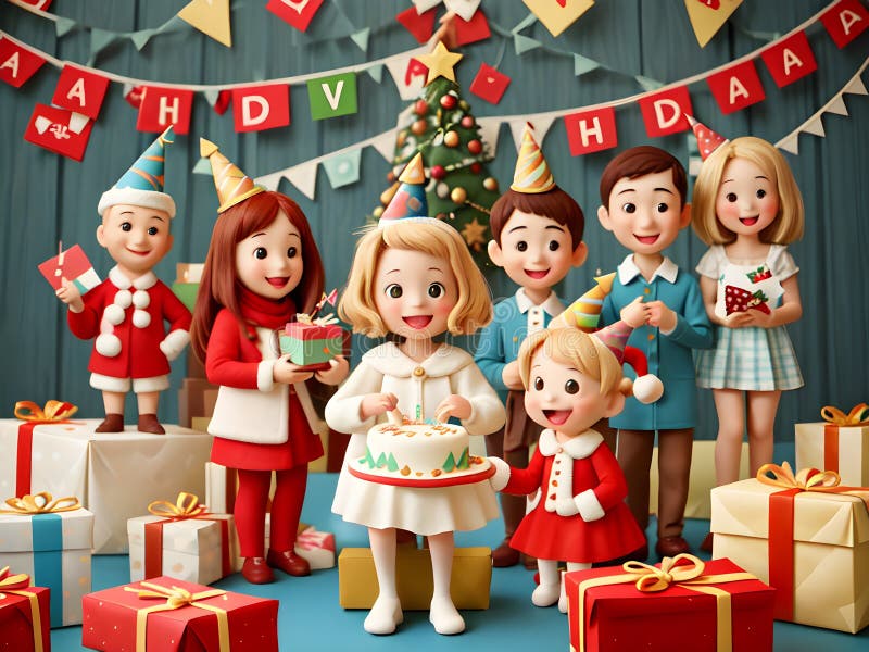 Happy Birthday Celebration, Generative AI Illustration Stock ...