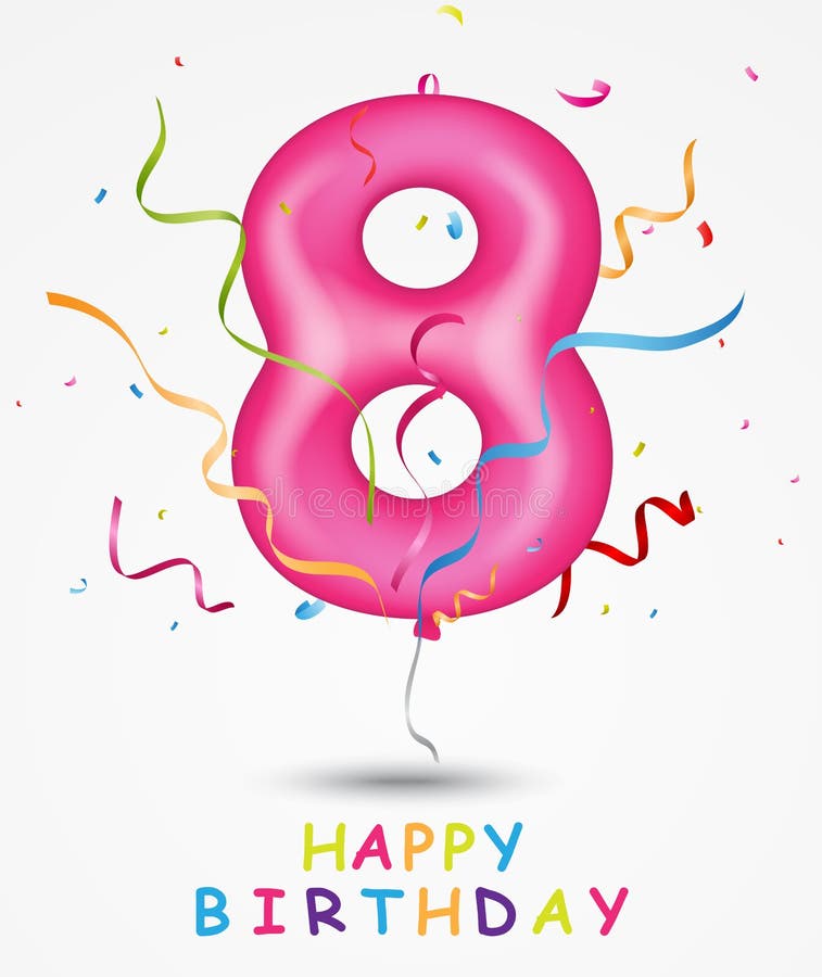Happy Birthday Celebration Greeting Card With Number And Text Stock ...