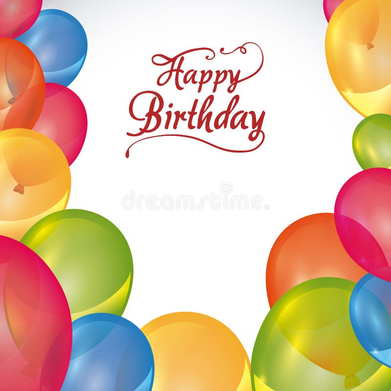 Happy Birthday Colorful Card Design. Stock Vector - Illustration of ...