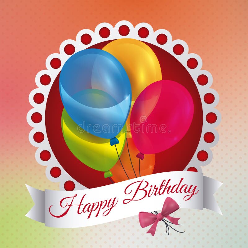 Happy Birthday Colorful Card Design. Stock Vector - Illustration of ...