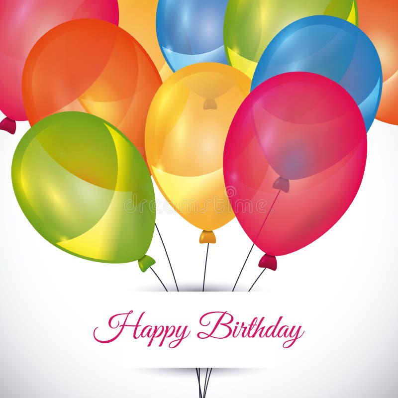 Happy Birthday Colorful Card Design. Stock Vector - Illustration of ...