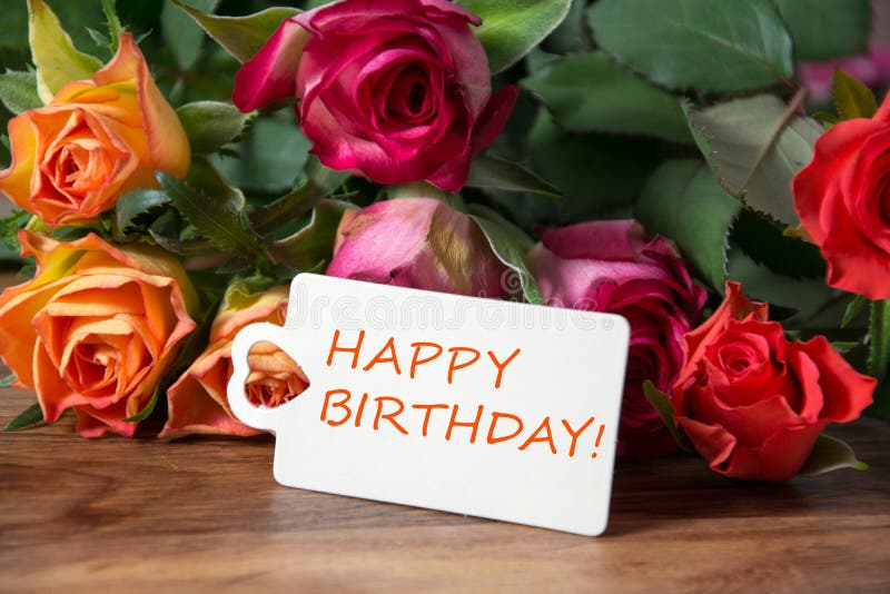 Happy birthday stock image. Image of happy, holiday, roses - 53507313