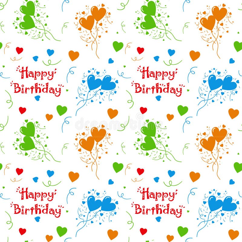 Happy Birthday Pattern Background with Dark Color Stock Vector ...