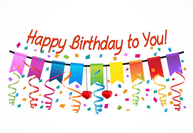 Happy Birthday Confetti Invitation Card Background Stock Illustration ...