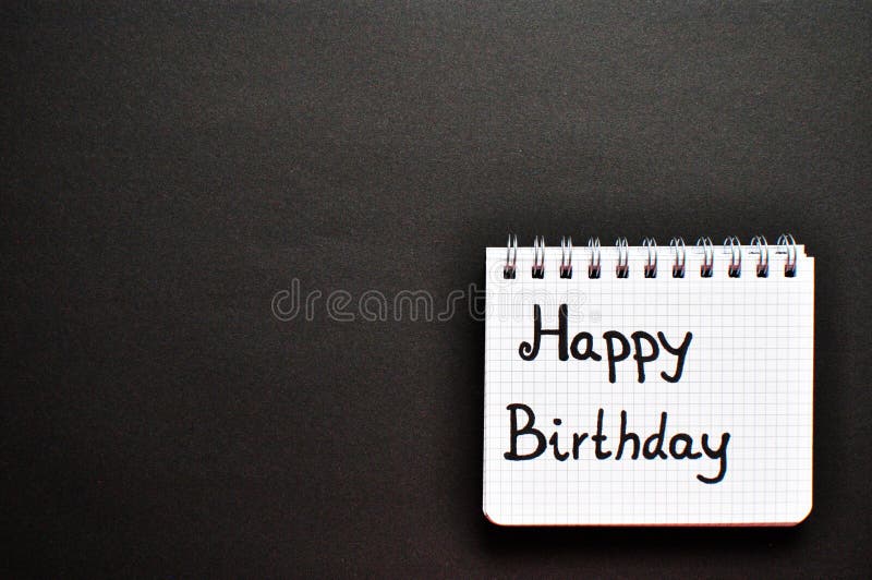 Happy Birthday Write in Notebook Stock Image - Image of writing, line ...