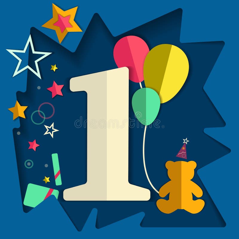 Happy Birthday / Congratulations. 1 Year / 1 Month Stock Vector ...