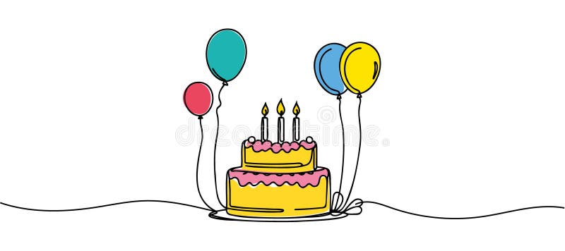 Happy Birthday One Continuous Line Stock Illustrations – 1,178 Happy ...