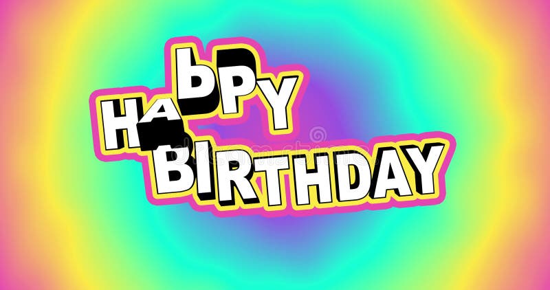 Happy Birthday 3D Festive Animation. Happy Birthday Text or Lettering ...
