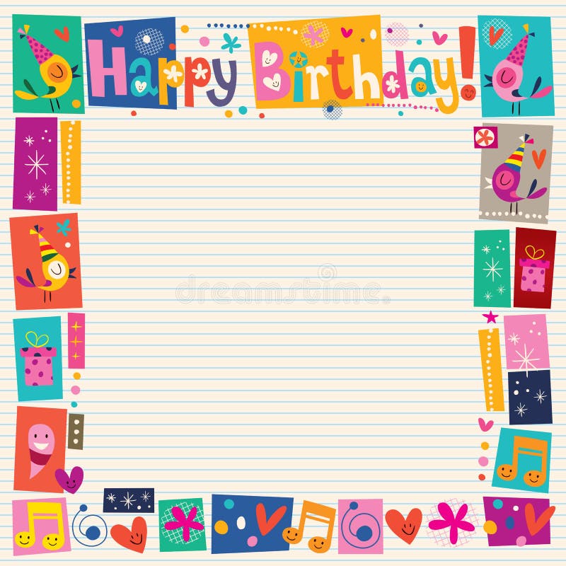 Birthday Border Frame Happy Stock Illustrations – 26,059 Birthday ...