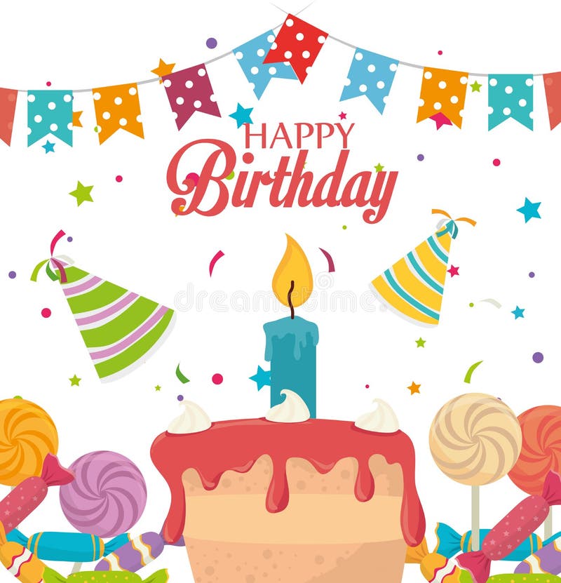 Happy Birthday Design, Vector Illustration. Stock Vector - Illustration ...