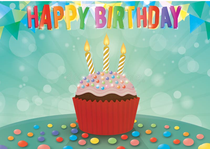 Happy Birthday Design. Vector Illustration Decorative Design Stock ...