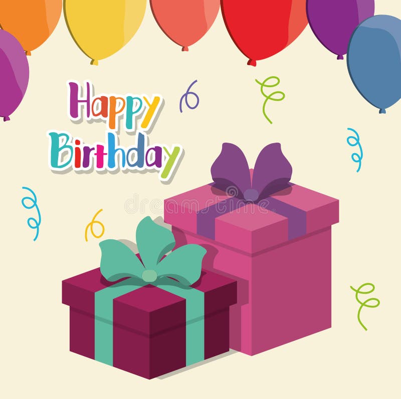 Happy Birthday Emblem Image Stock Illustration - Illustration of ...