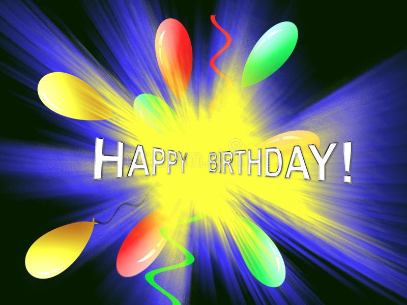 Happy Birthday Explosion stock illustration. Illustration of invitation ...