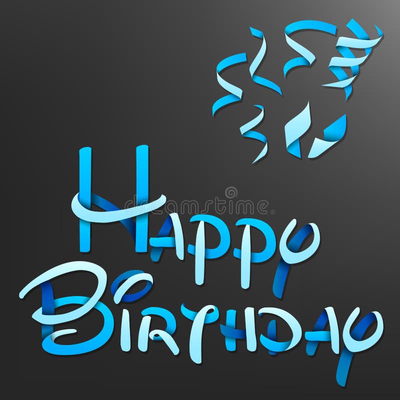 Happy Birthday Font Origami Style Stock Vector - Illustration of ...