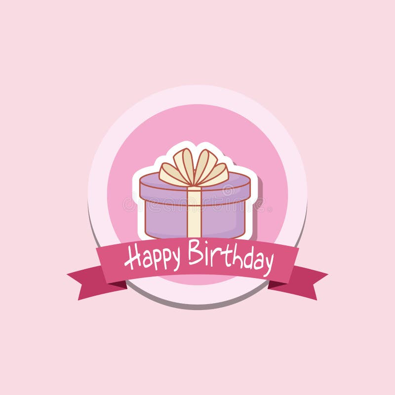Happy Birthday Frame with Gift Box Stock Vector - Illustration of ...