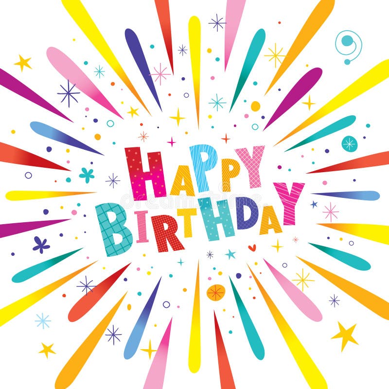 Happy Birthday Greeting Card Stock Vector - Illustration of type ...