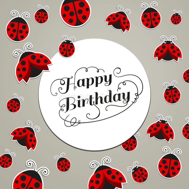 Happy Birthday Greeting Card Stock Illustration - Illustration of ...