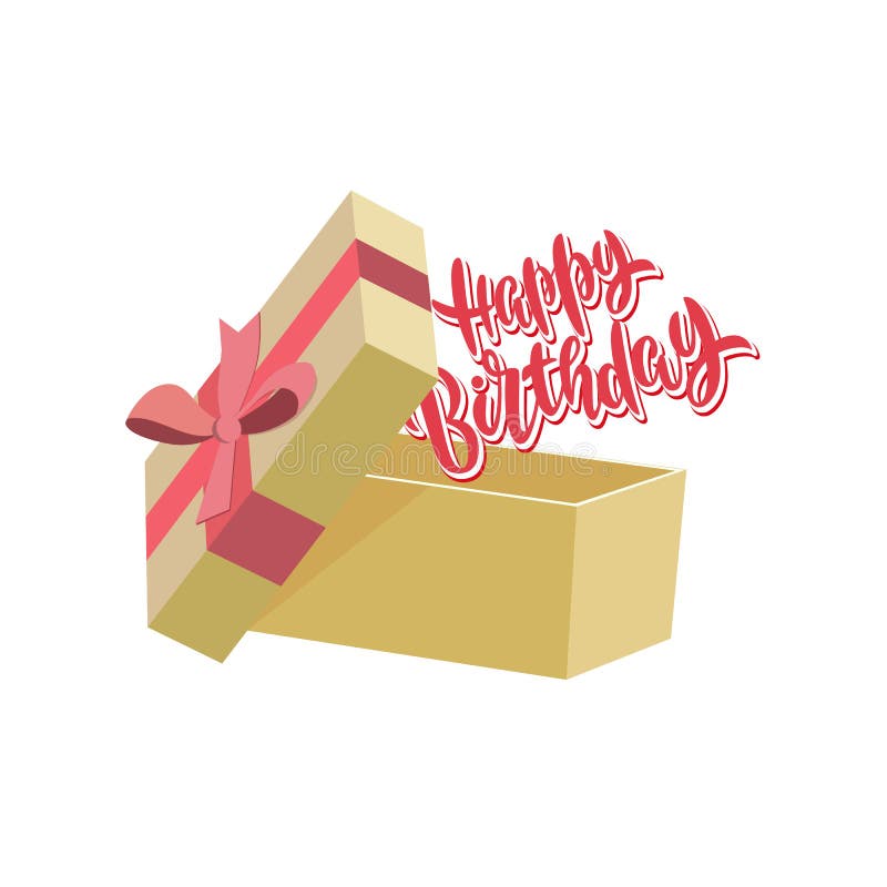 Happy Birthday Greeting Card with Lettering Design Stock Vector ...