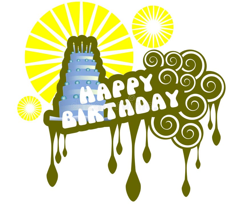 Happy Birthday Greeting Card with Balloons Stock Illustration ...