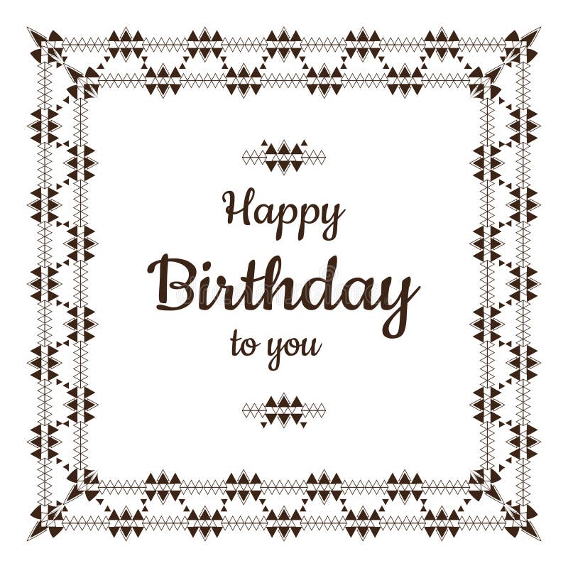 Aztec Happy Birthday Card Pattern Vector Illustration Stock ...