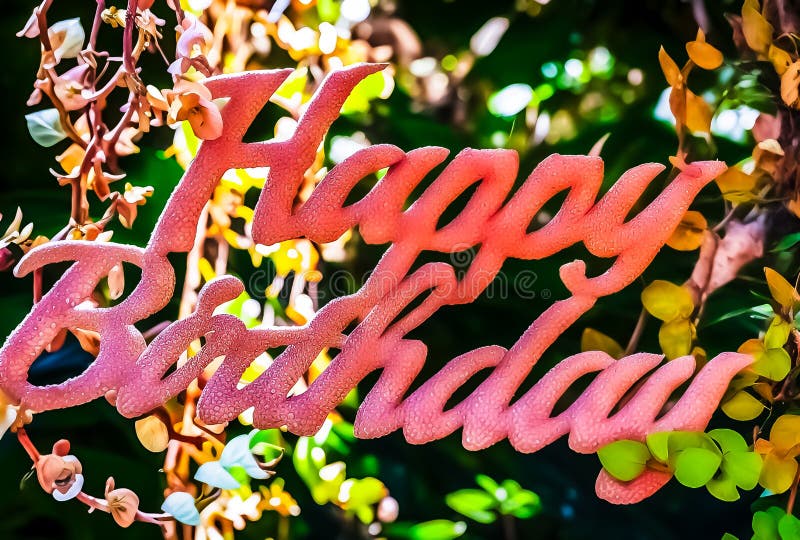 Happy Birthday Greeting 3d Hanging Beautiful Stock Illustration ...