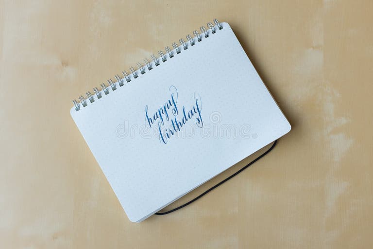 Happy Birthday Hand Writing Stock Image - Image of hand, paper: 62054781