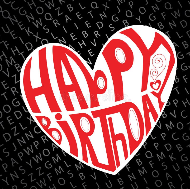 Happy birthday heart stock vector. Illustration of christmas - 16513694
