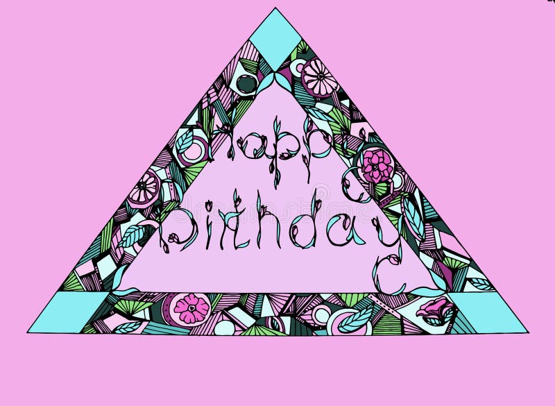 Happy Birthday stock illustration. Illustration of ornaments - 80890260