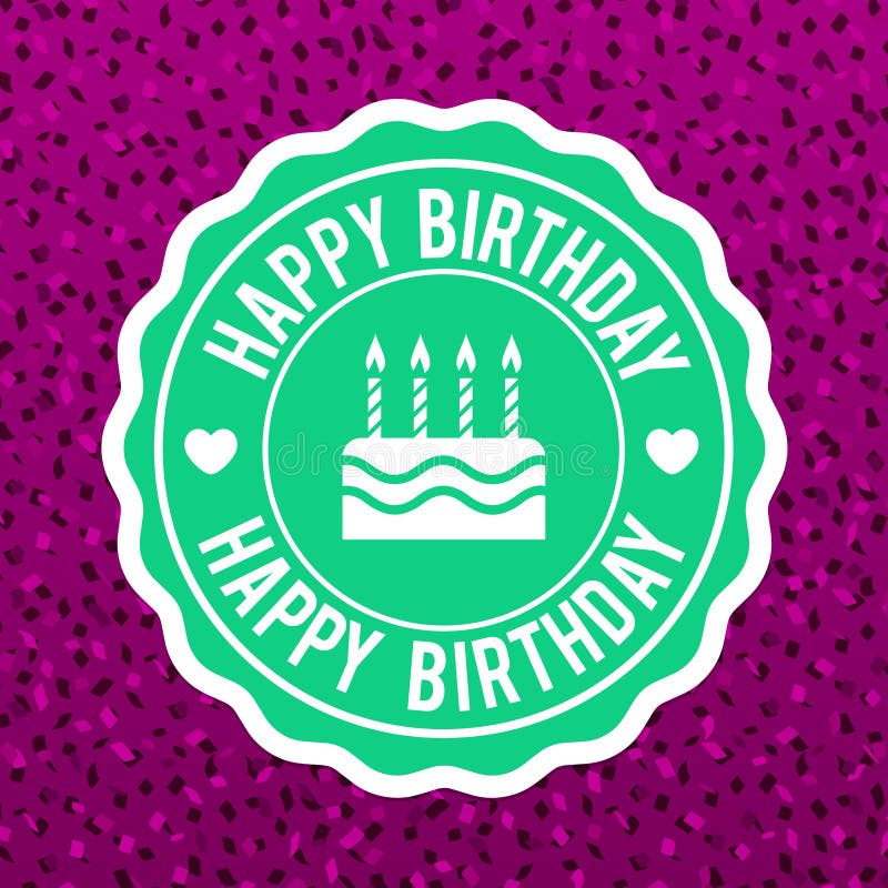 Happy Birthday Label Design. Eps10 Vector Stock Vector - Illustration ...