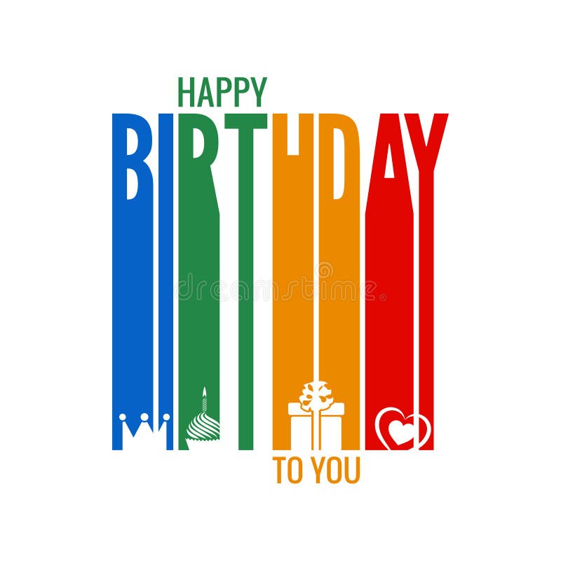Happy Birthday Letter Design On White Background Stock Vector ...