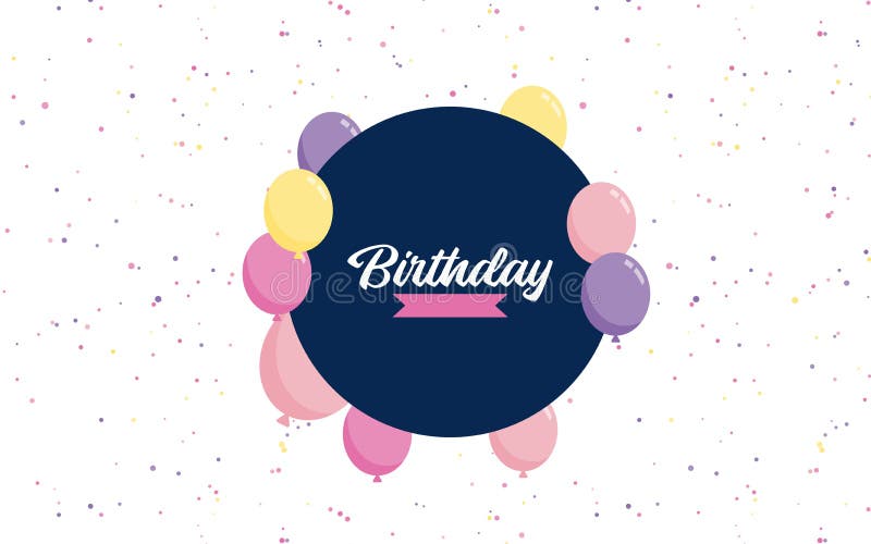 Happy Birthday Lettering Text Banner with Balloon Background Stock ...